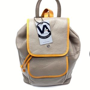 Valentina | Bags | Valentina Leather Backpack Gray Color | Poshmark